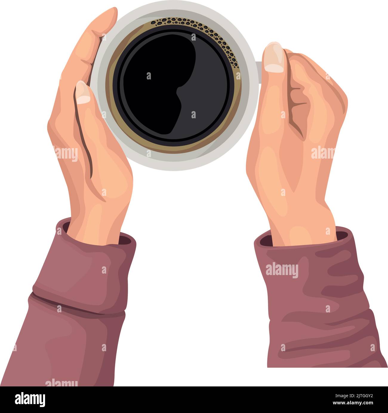 hands with coffee airview Stock Vector Image & Art - Alamy