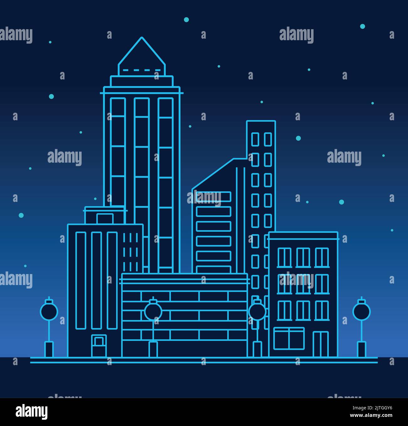 buildings city line night scene Stock Vector Image & Art - Alamy