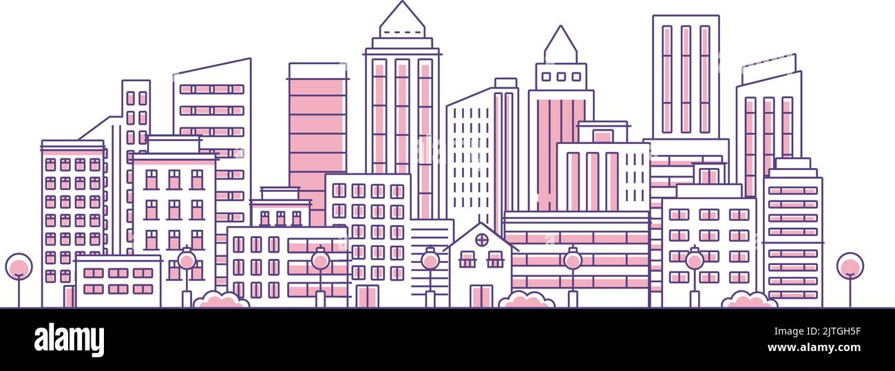 buildings city scape line Stock Vector Image & Art - Alamy