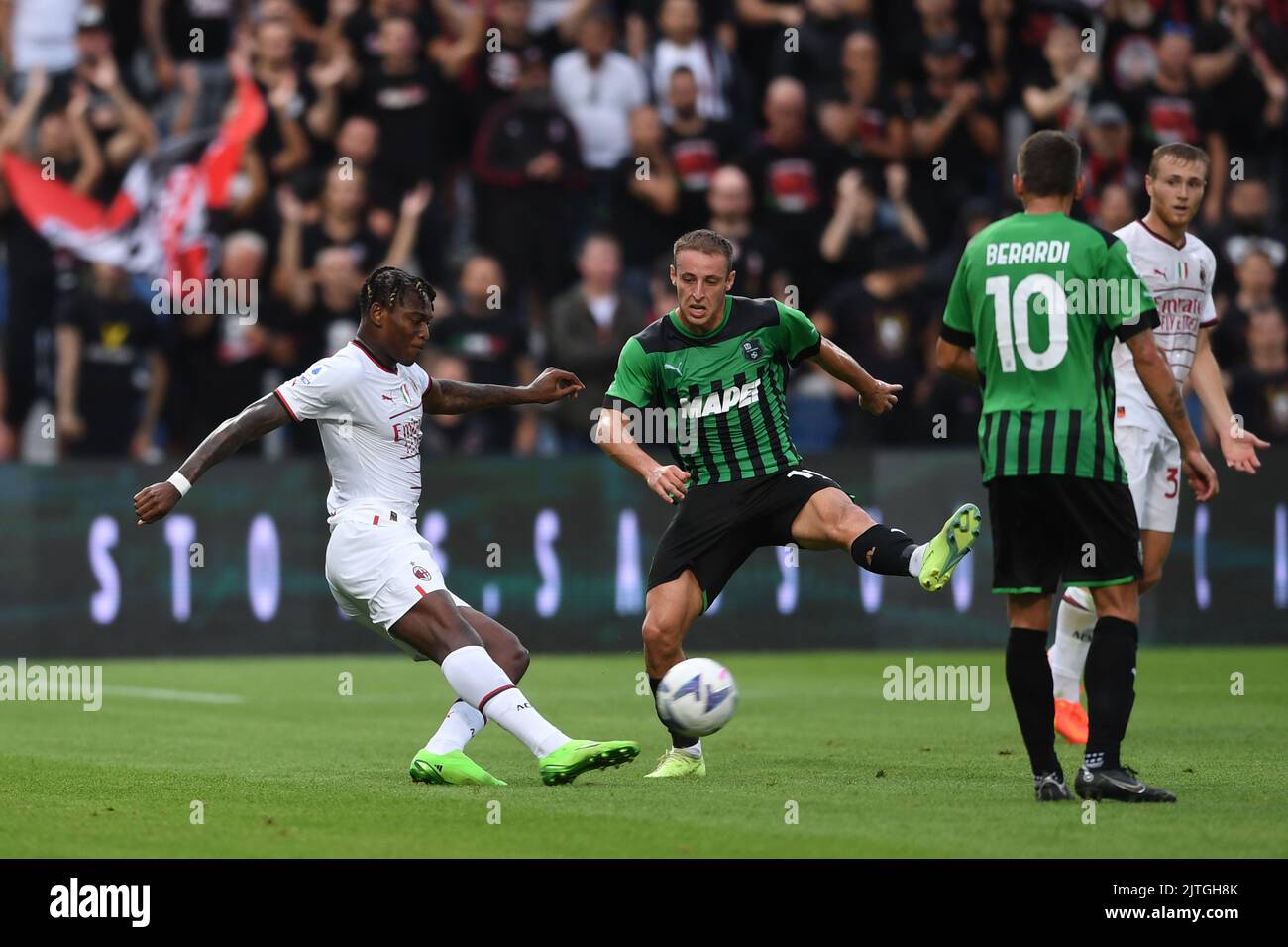 Rafael Leao (Milan)Davide Frattesi (Sassuolo) during the Italian "Serie ...