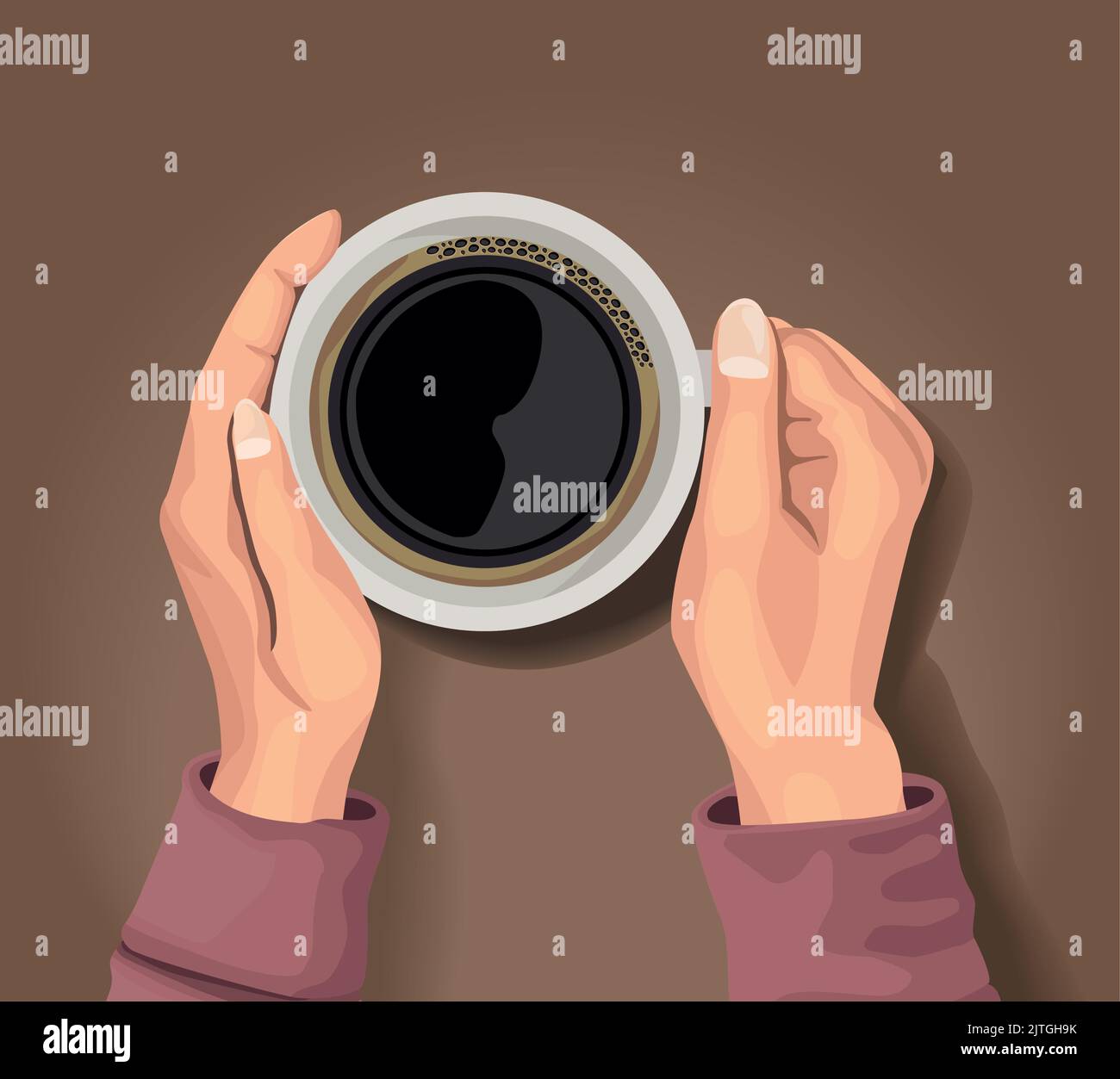hands with coffee cup Stock Vector Image & Art - Alamy