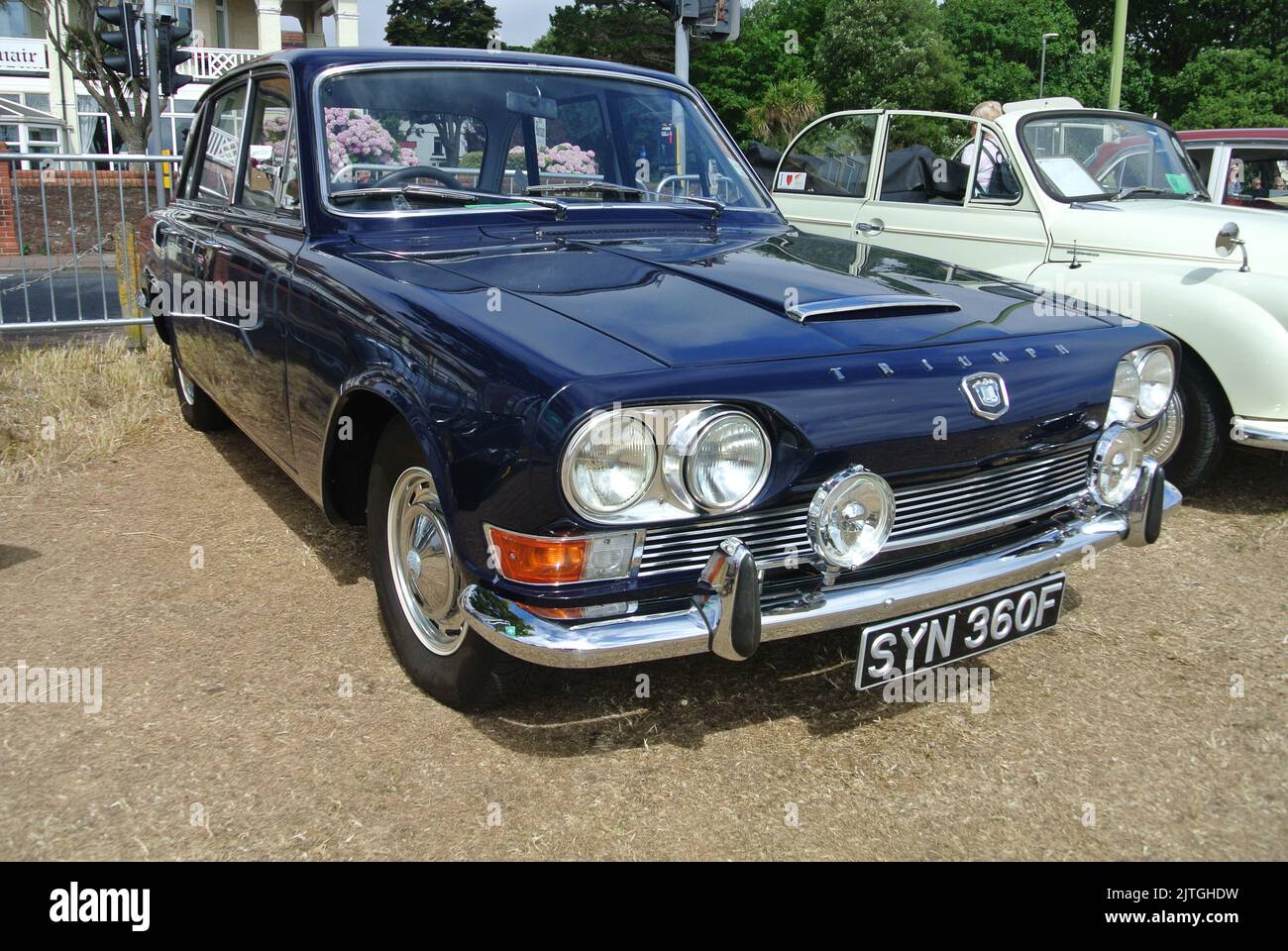 A 1967 Triumph Mk1 parked on display at the English Riviera classic car ...