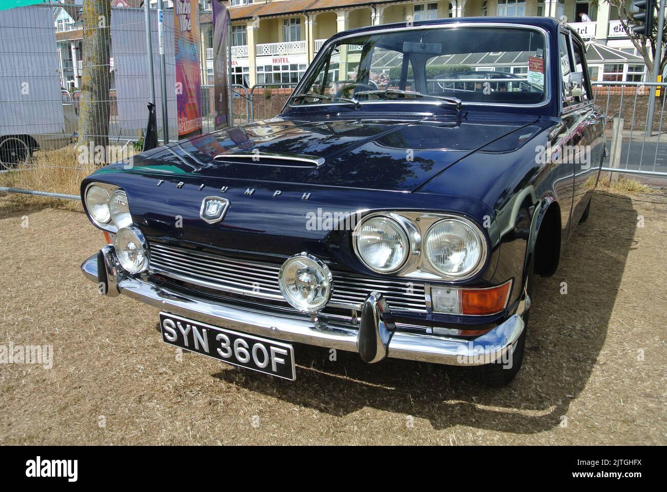 A 1967 Triumph Mk1 parked on display at the English Riviera classic car ...