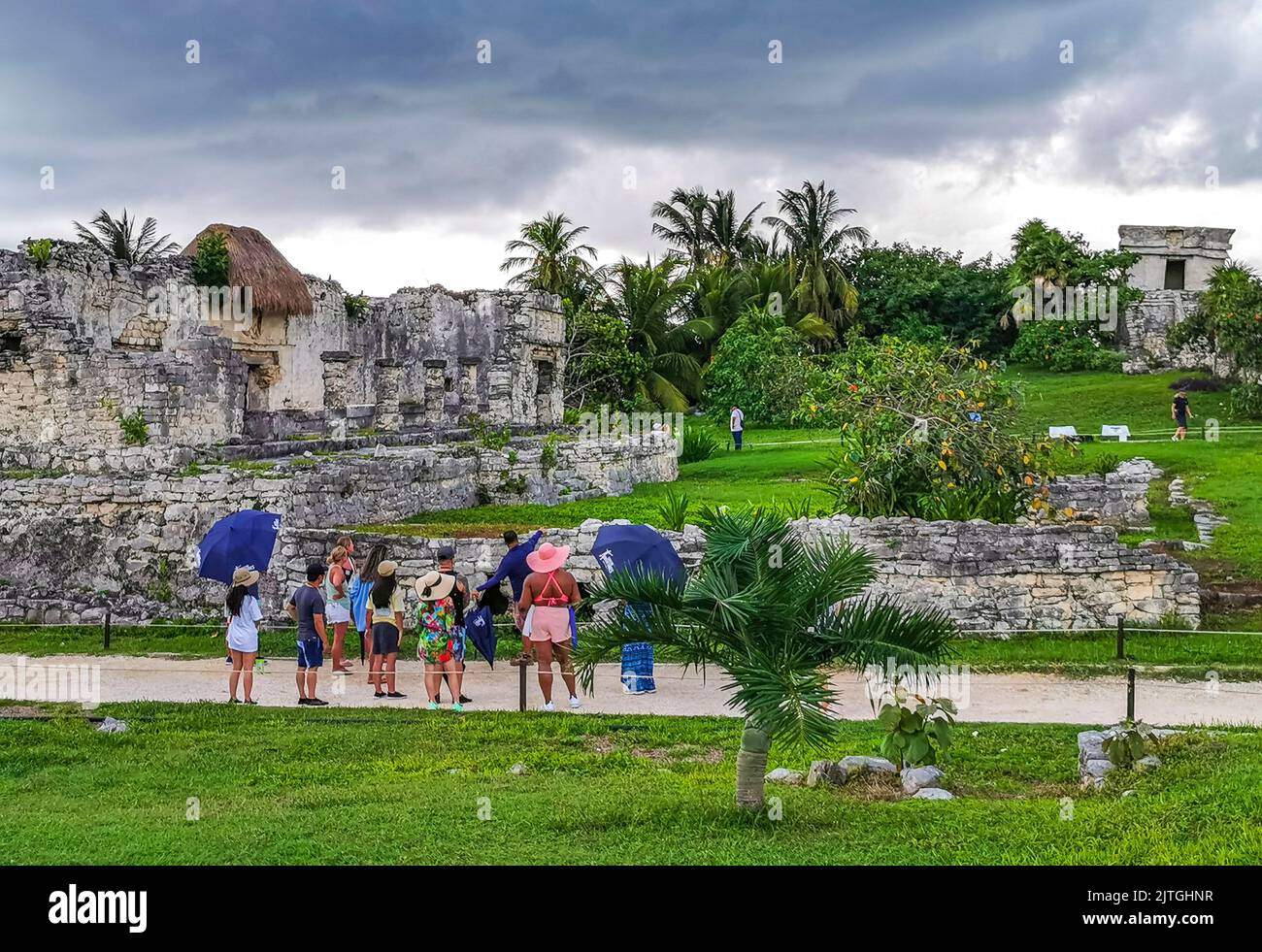 Tulum Mexico 13. August 2022 Ancient Tulum ruins Mayan site with temple ...