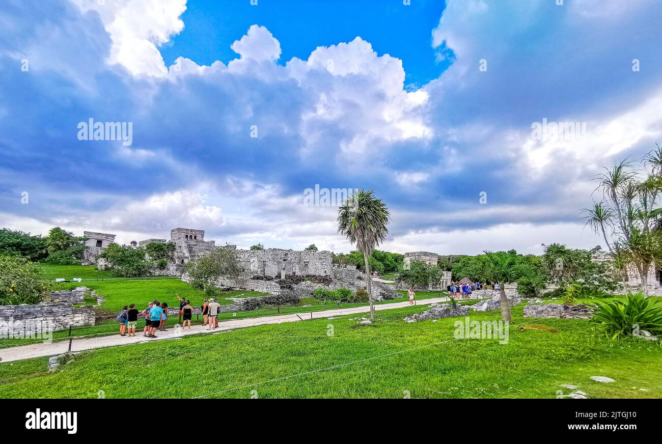 Tulum Mexico 13. August 2022 Ancient Tulum ruins Mayan site with temple ...