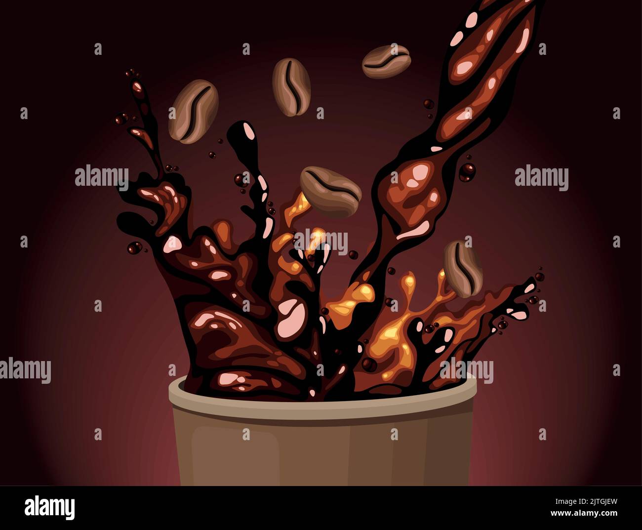 coffee splashing with grains Stock Vector Image & Art - Alamy