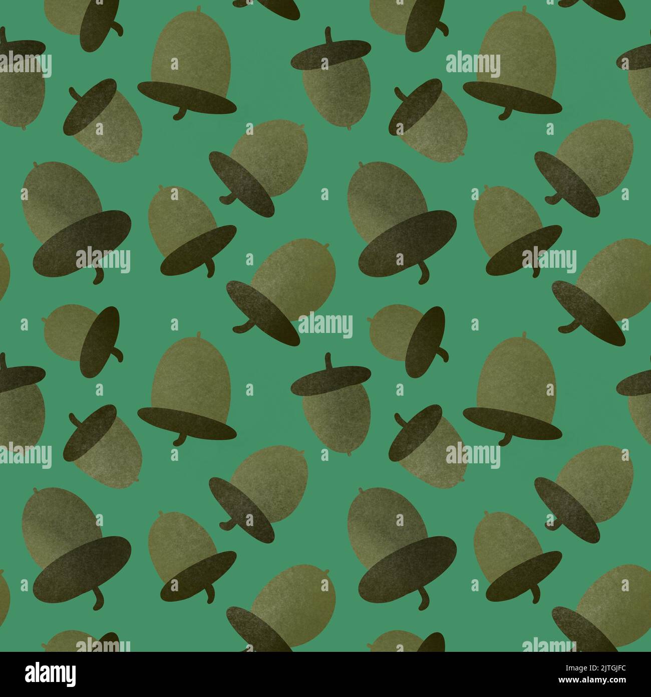 Autumn floral cartoon seamless acorn pattern for wrapping paper and ...