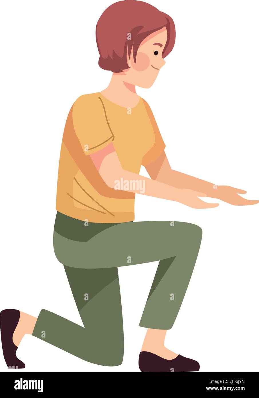 Kneeling profile Stock Vector Images - Alamy