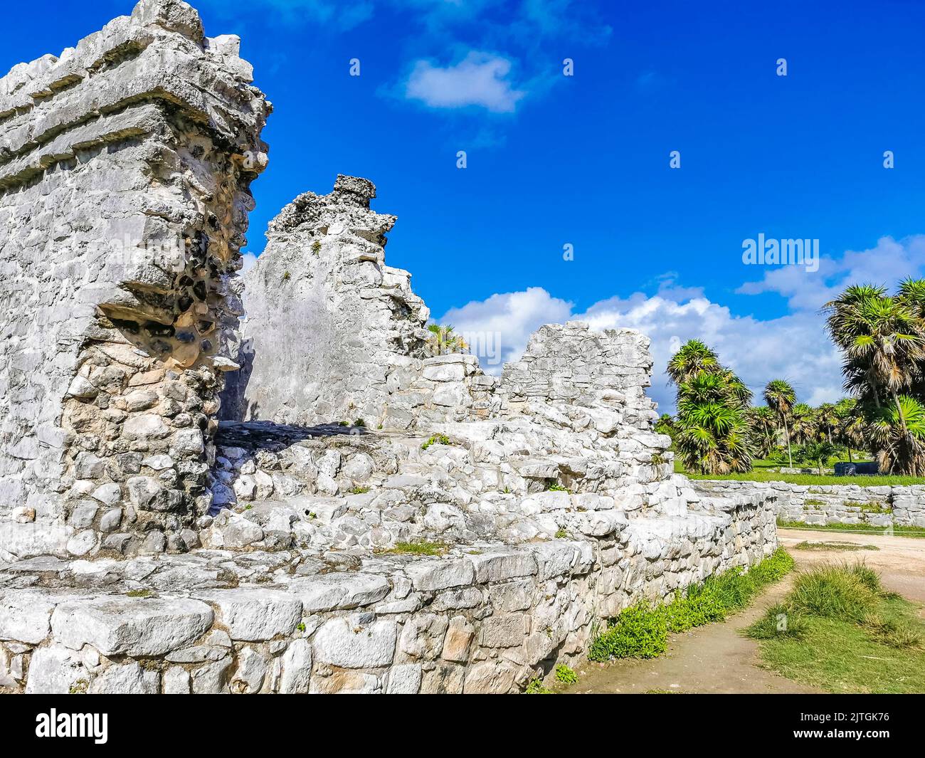 Ancient Tulum ruins Mayan site with temple ruins pyramids and artifacts ...
