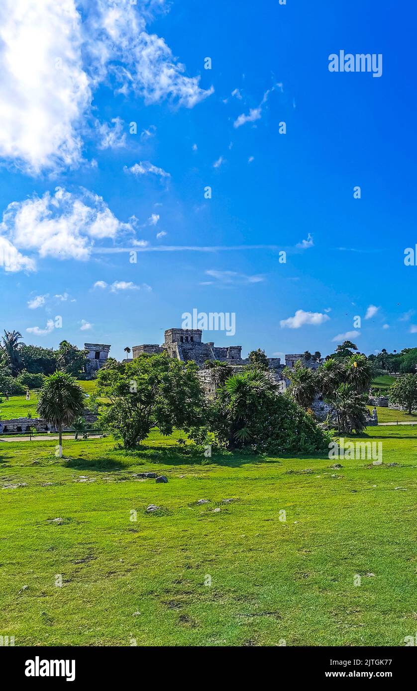 Ancient Tulum ruins Mayan site with temple ruins pyramids and artifacts ...