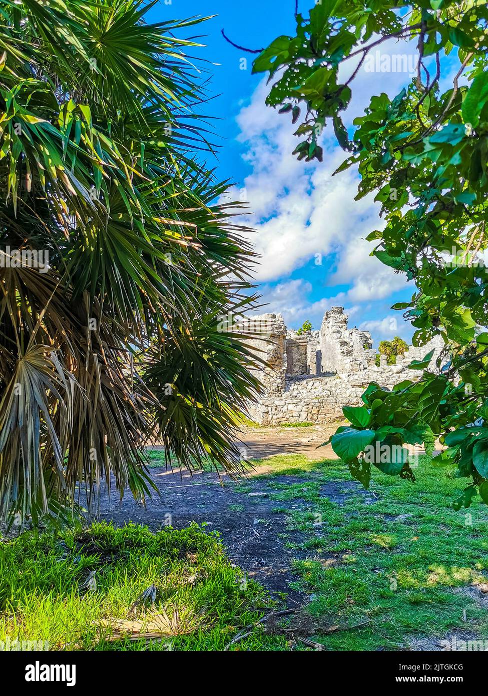 Ancient Tulum ruins Mayan site with temple ruins pyramids and artifacts ...