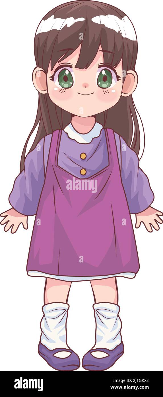 little girl with purple clothes Stock Vector Image & Art - Alamy