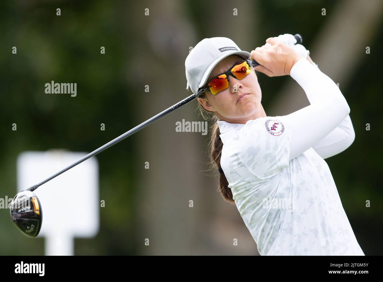August 25, 2022: Gemma Dryburgh of Scotland tees off at the first hole ...