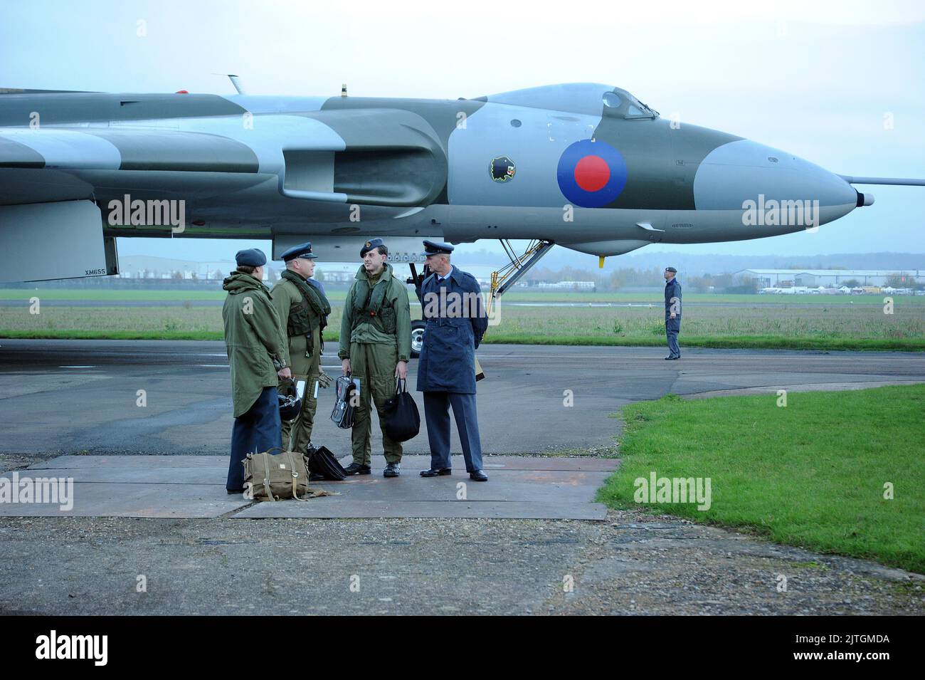 Re-enactors with XM655 at Wellesbourne Stock Photo - Alamy