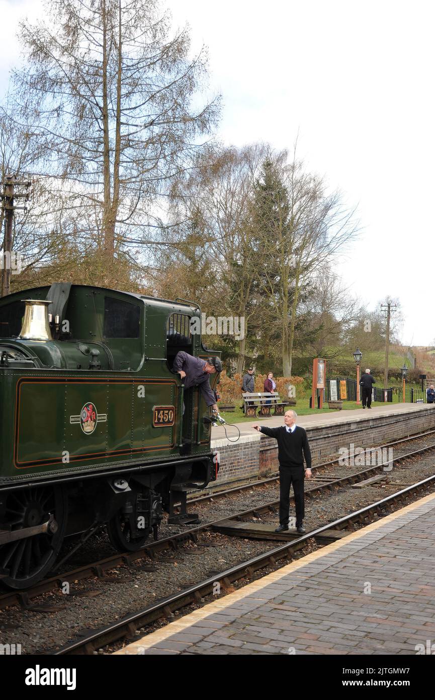 "1450" arriving at Arley with a shuttle service from Kidderminster Town ...
