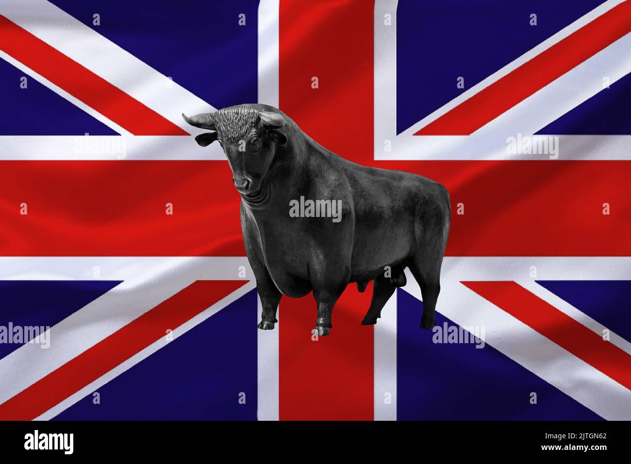 Flag of Great Britain, bull market - Rising prices in Great Britain ...