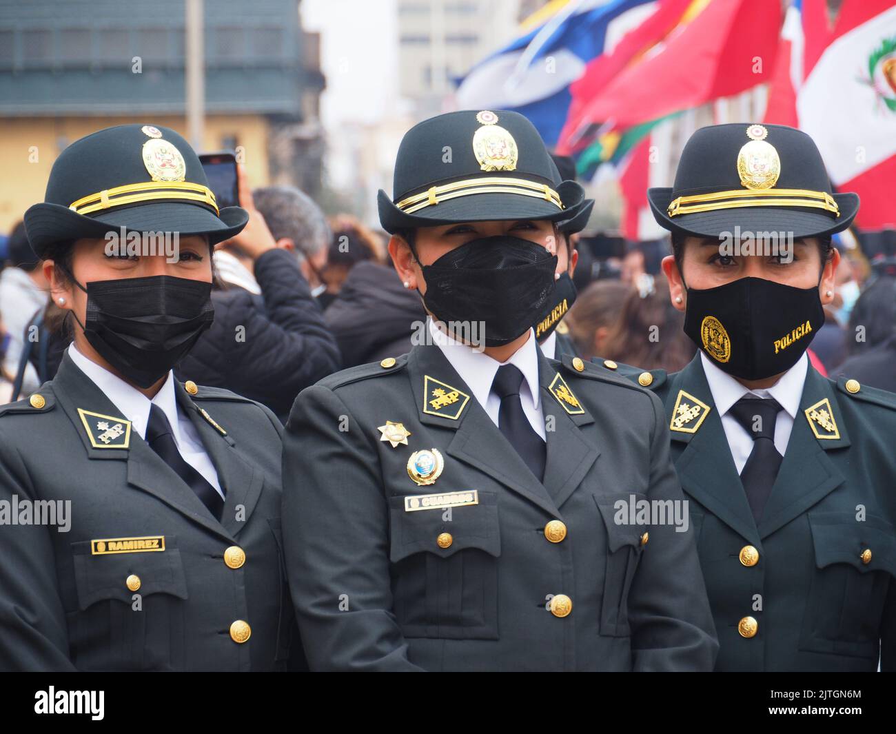 Lima, 30/08/2022, Group of police women participating in the procession ...