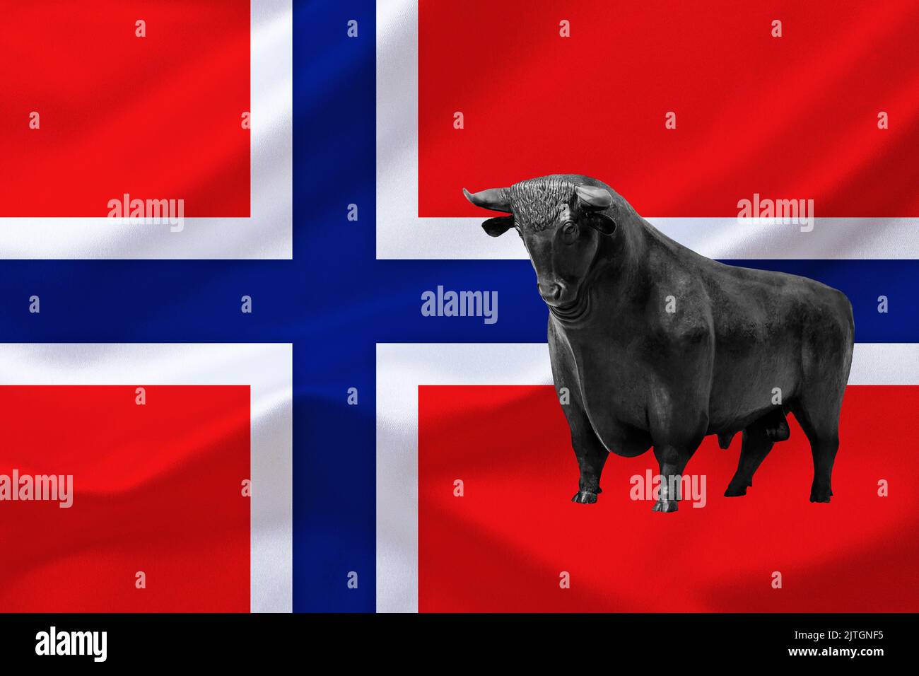 Flag of Norway, bull market - Rising prices in Norway, Norway Stock ...