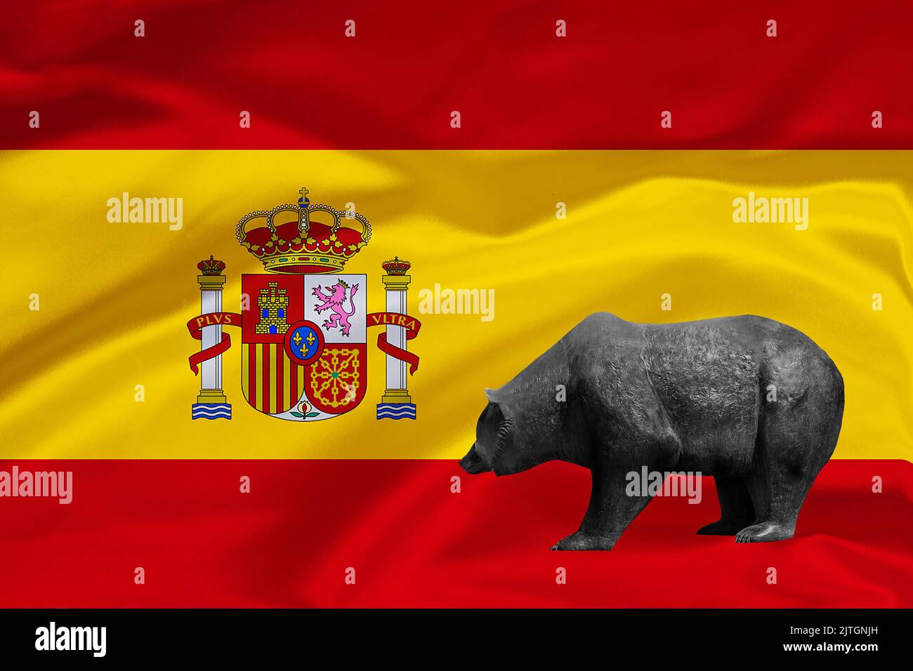 Flag of Spain, Bear Market - Falling prices in Spain, Spain Stock Photo ...