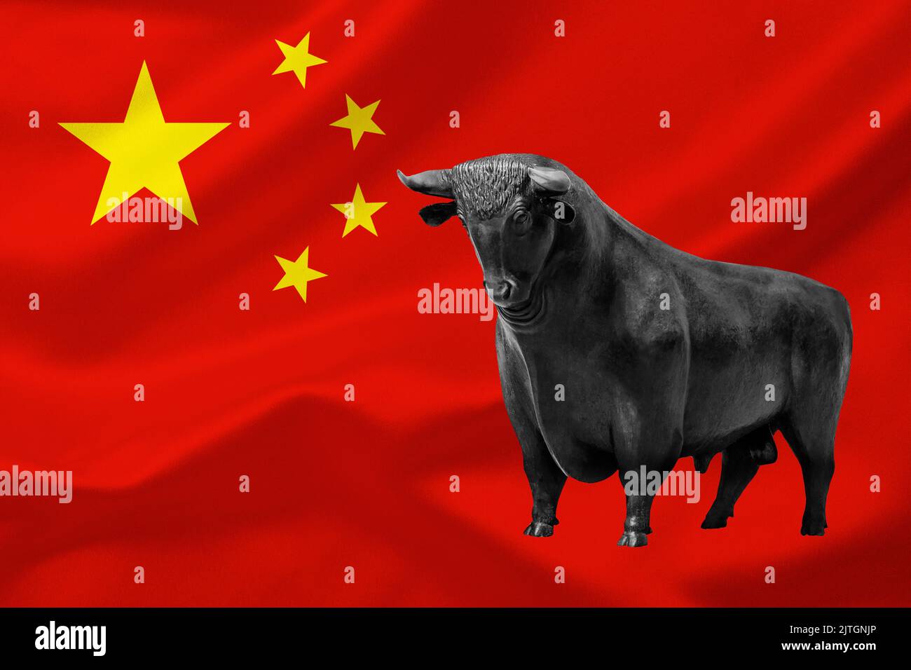 Flag of China, bull market - Rising prices in China, China Stock Photo ...
