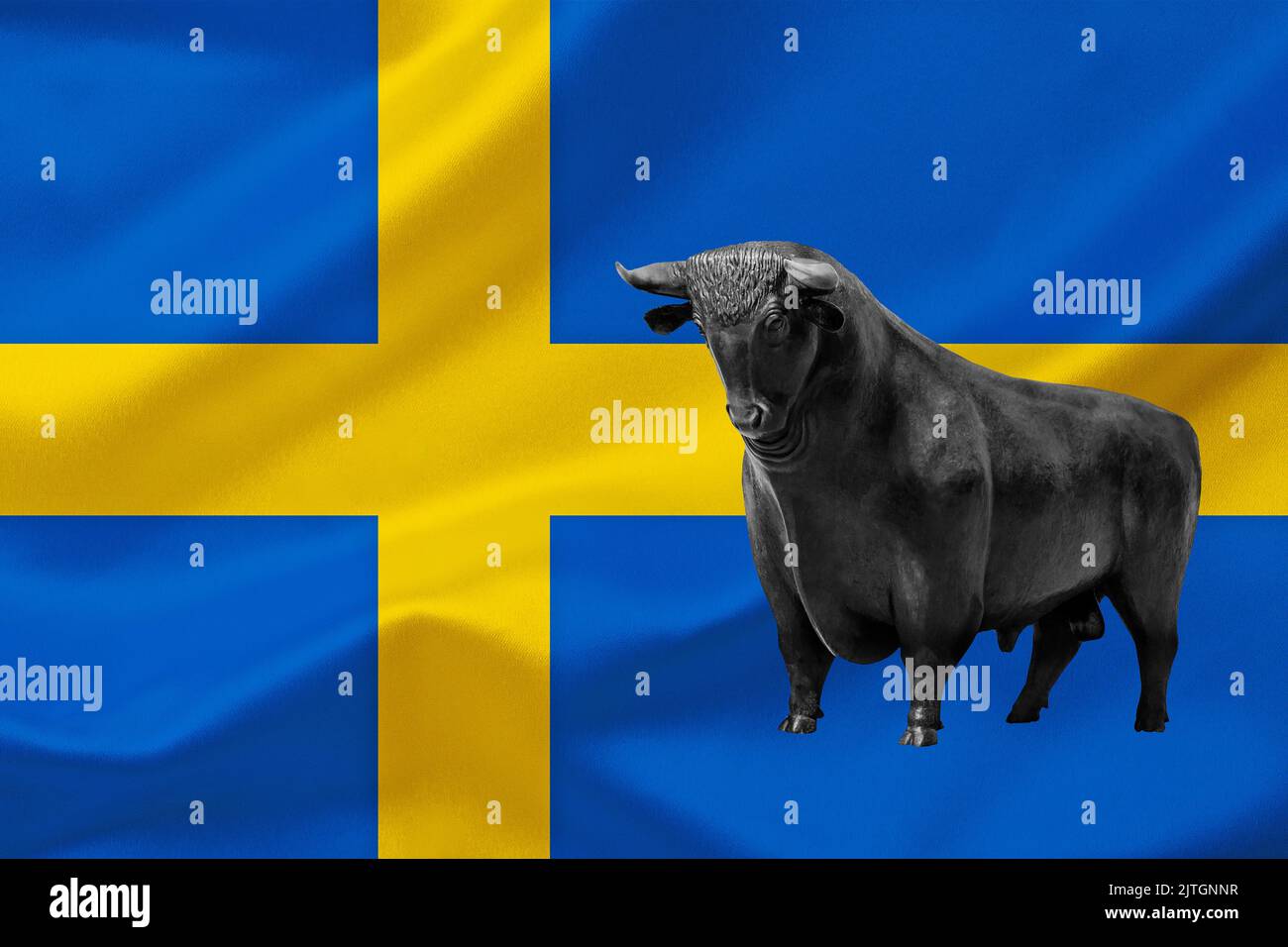 Flag of Sweden, bull market - Rising prices in Sweden, Sweden Stock ...