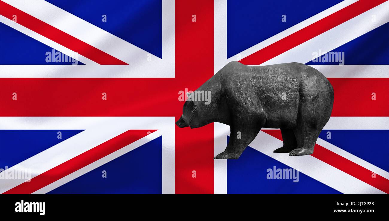 Union Jack, Bear Market - Falling prices in Great Britain, United Kingdom Stock Photo - Alamy