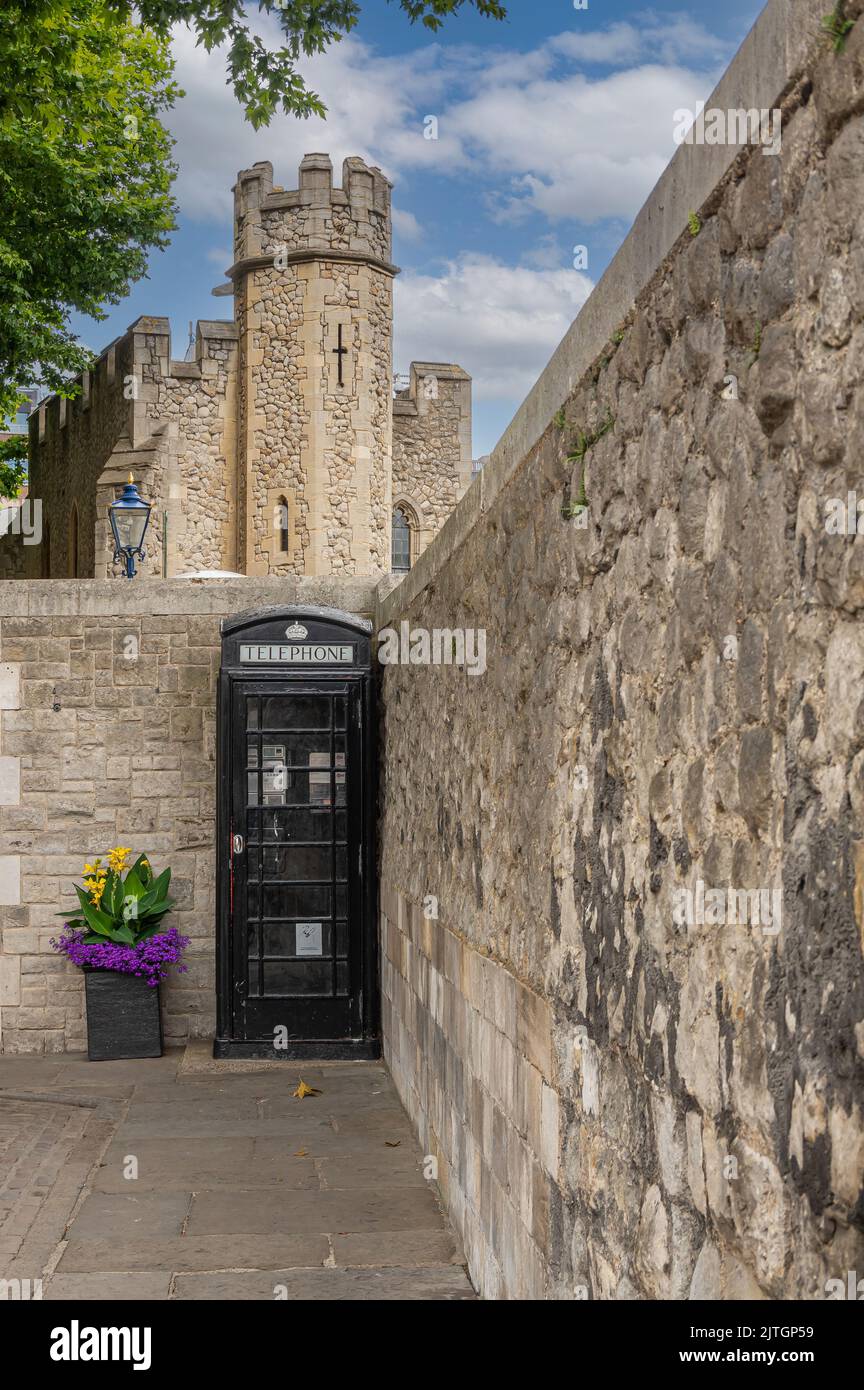 London, England, UK - July 6, 2022: Tower of London. Black classic ...