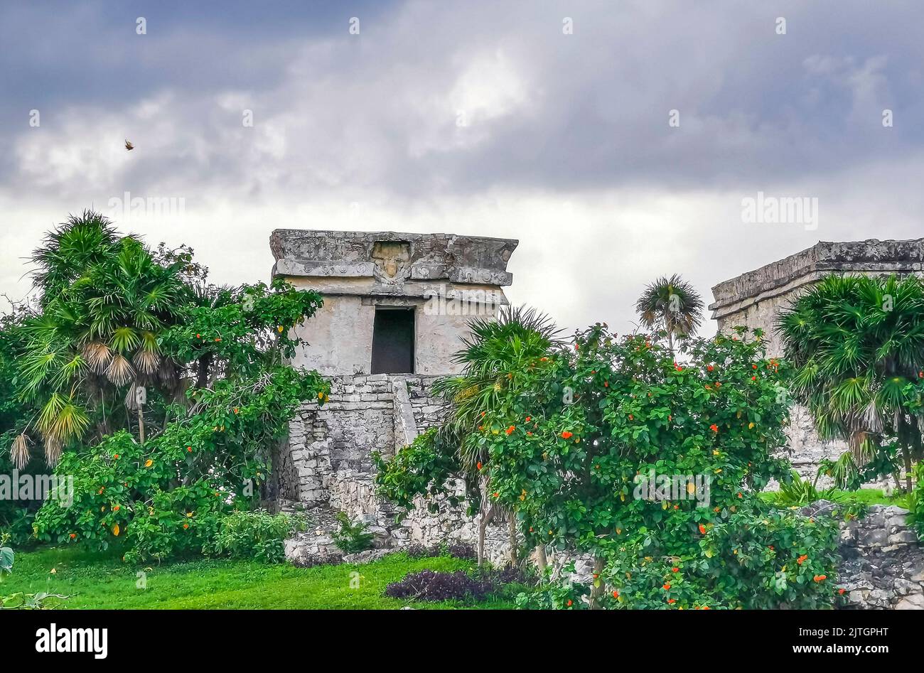 Ancient Tulum ruins Mayan site with temple ruins pyramids and artifacts ...