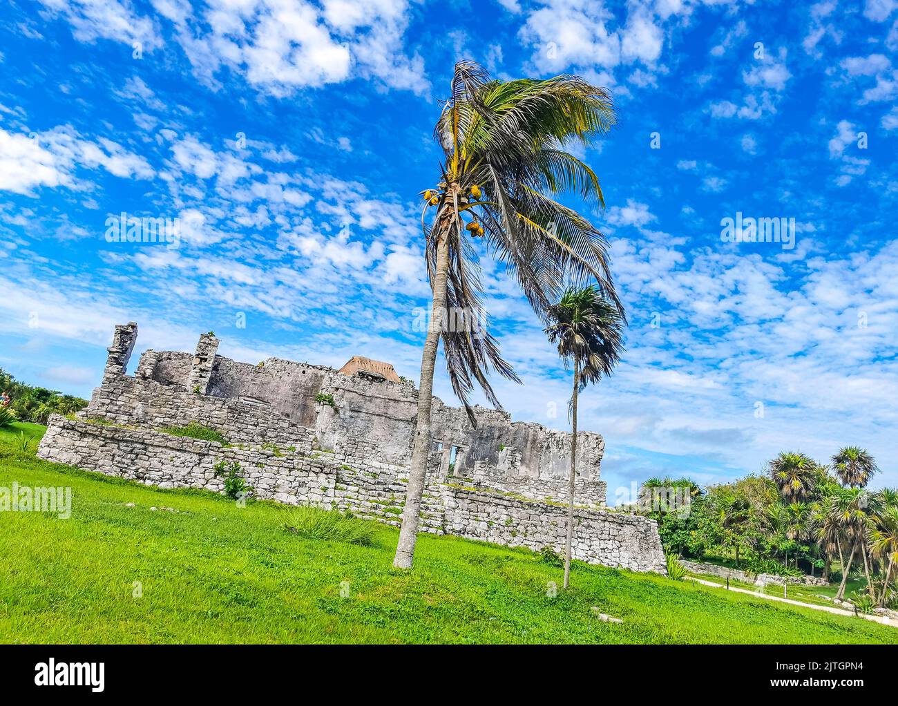 Ancient Tulum ruins Mayan site with temple ruins pyramids and artifacts ...
