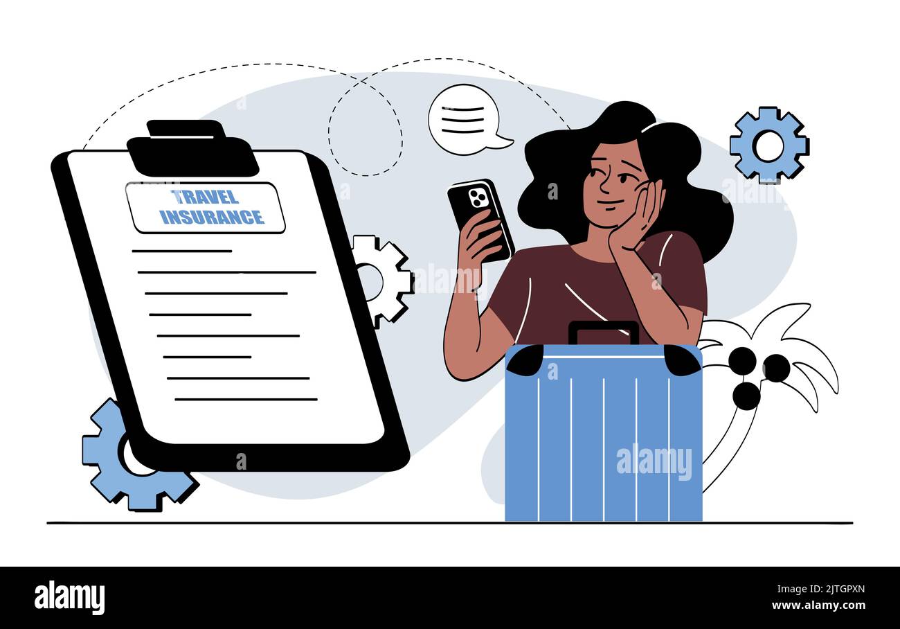 Illustration luggage insurance Stock Vector Images - Alamy