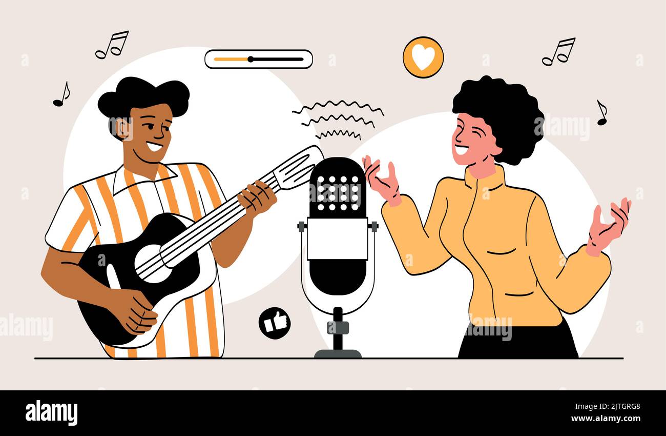 People record podcast Stock Vector Image & Art - Alamy