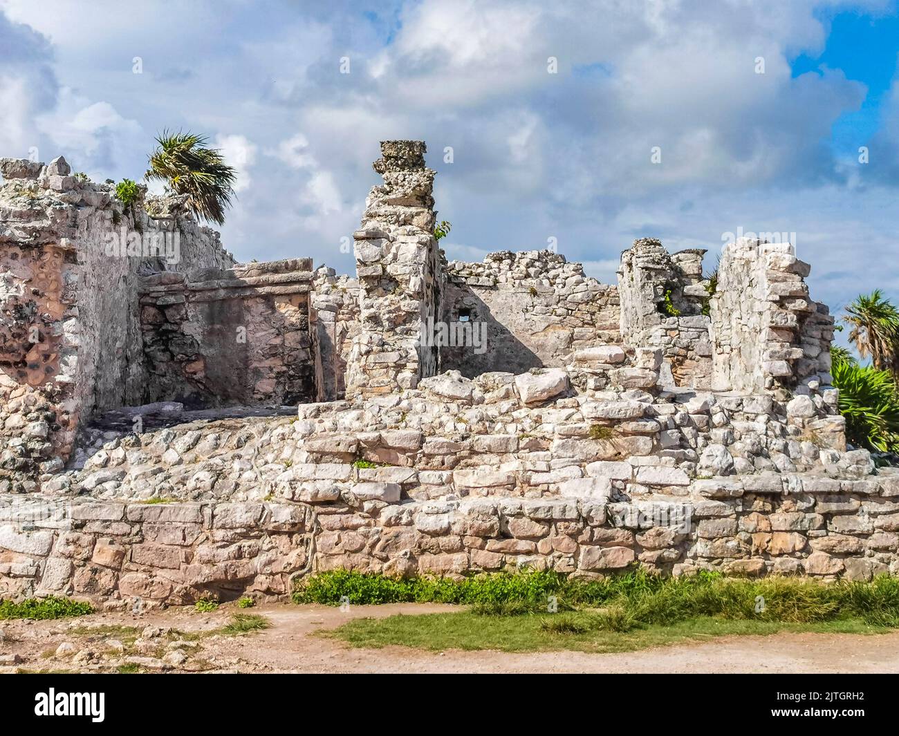 Ancient Tulum ruins Mayan site with temple ruins pyramids and artifacts ...