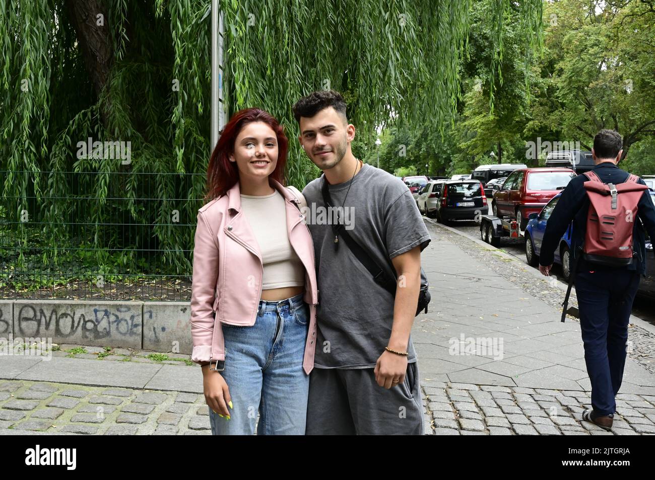 Lidia Santangelo aka Chiara und Jörn Lehmann aka Denny am Set bei ...