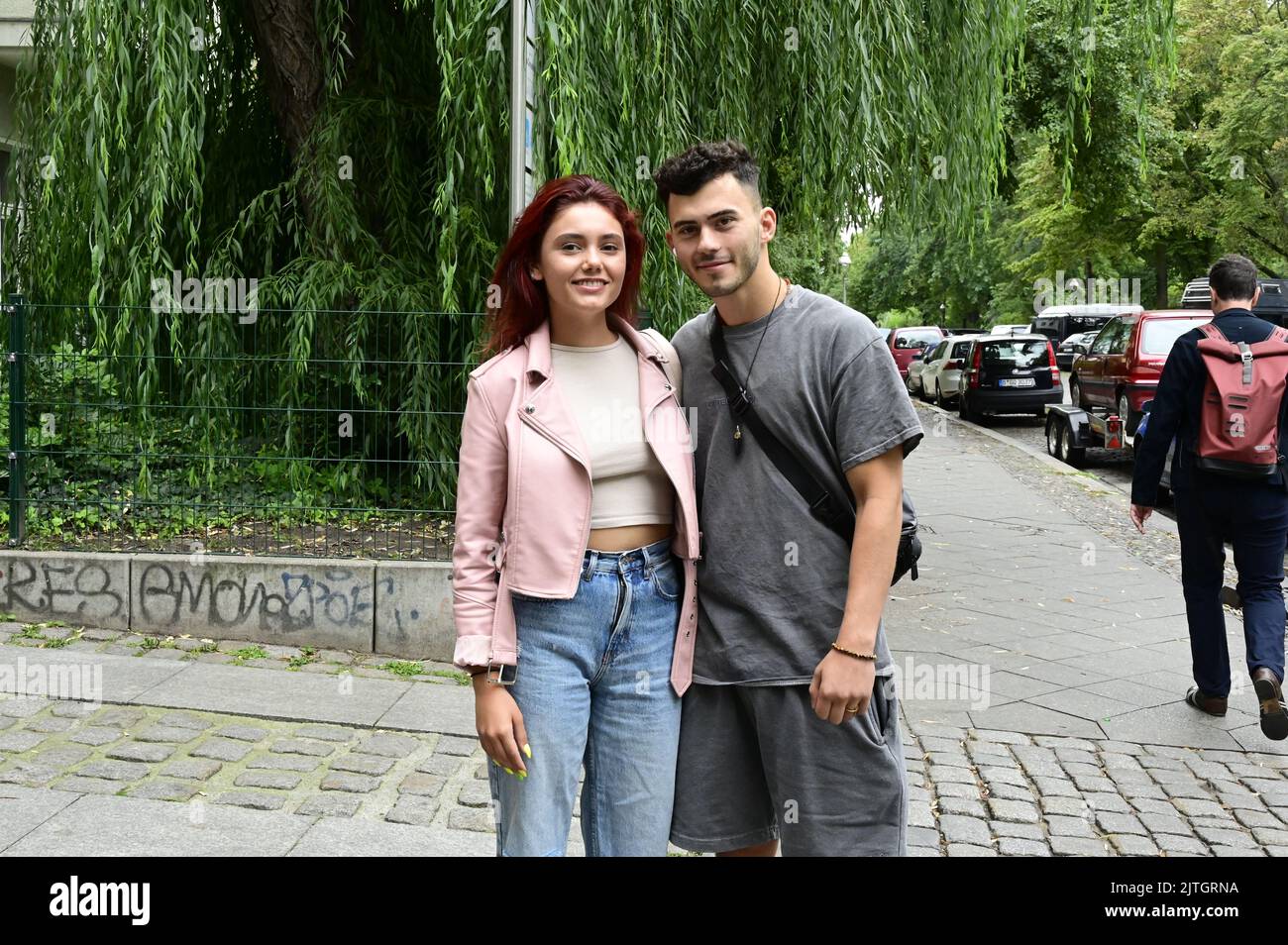 Lidia Santangelo aka Chiara und Jörn Lehmann aka Denny am Set bei ...
