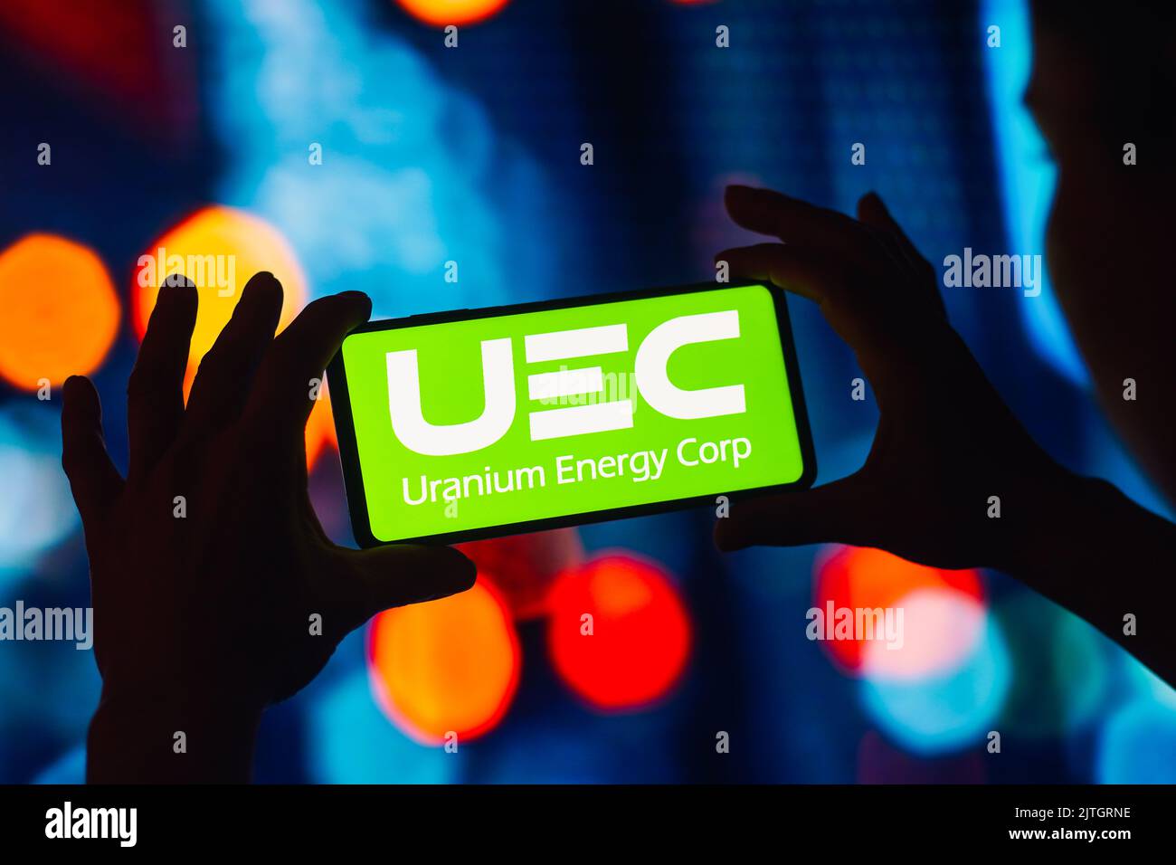 In this photo illustration, the Uranium Energy Corporation logo is ...