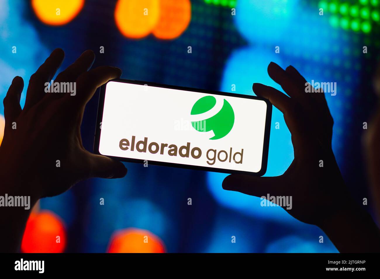 In this photo illustration, the Eldorado Gold Corporation logo is ...