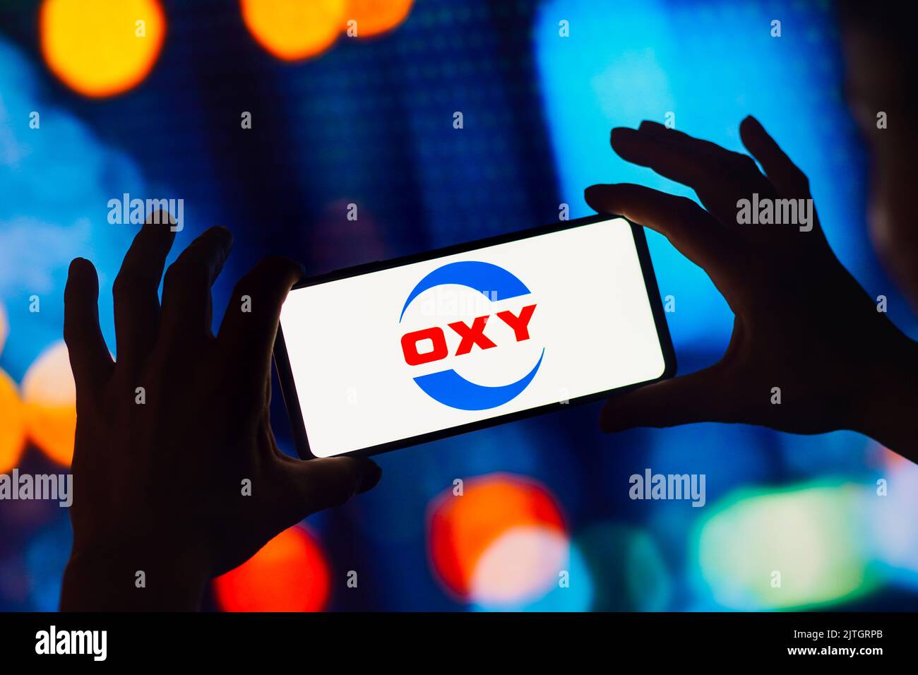 In this photo illustration, the Occidental Petroleum (OXY) logo is ...