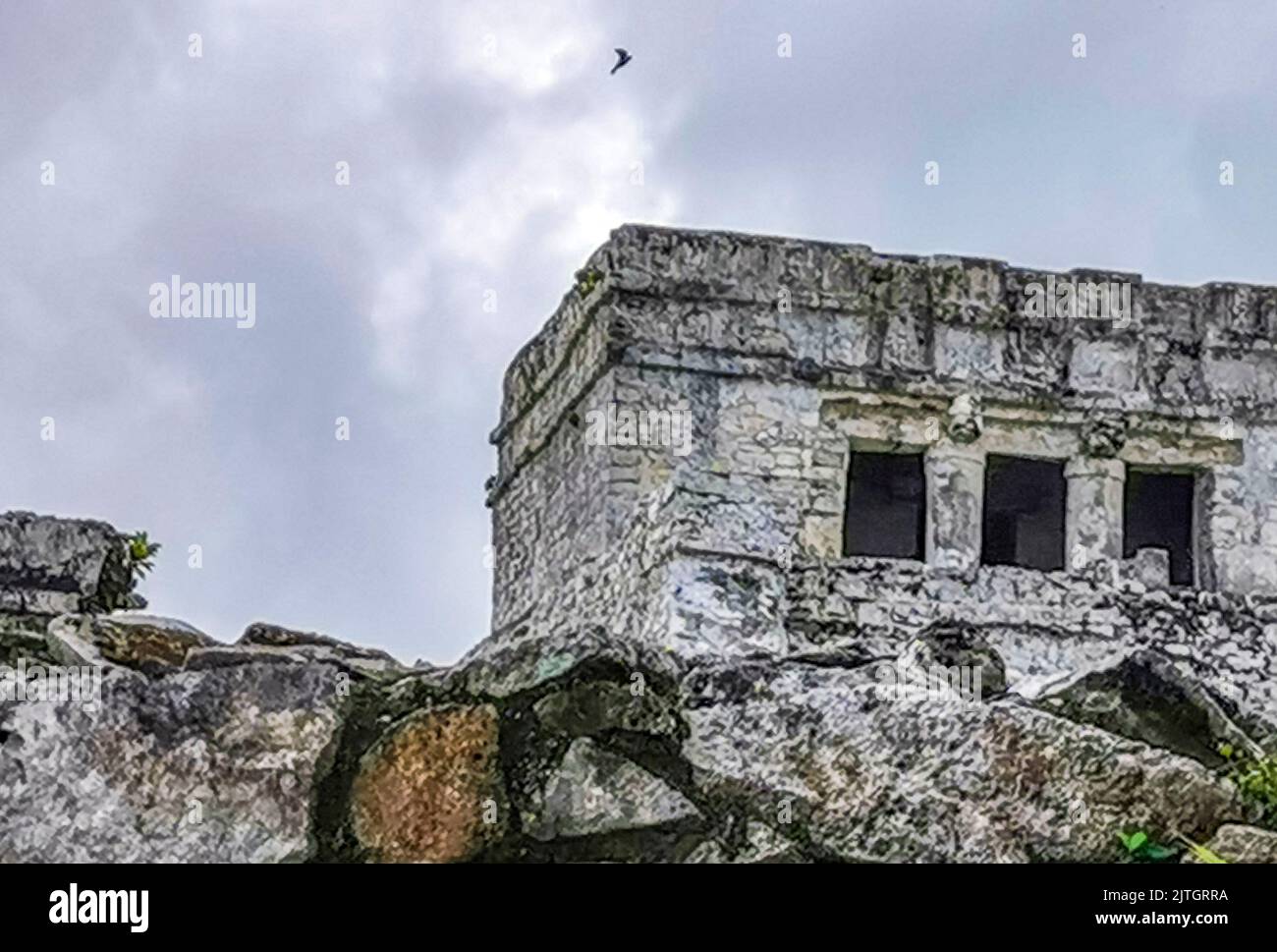Ancient Tulum ruins Mayan site with temple ruins pyramids and artifacts ...