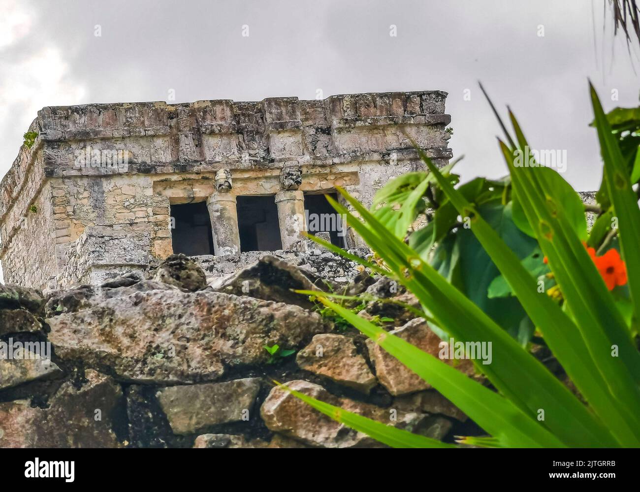 Ancient Tulum ruins Mayan site with temple ruins pyramids and artifacts ...