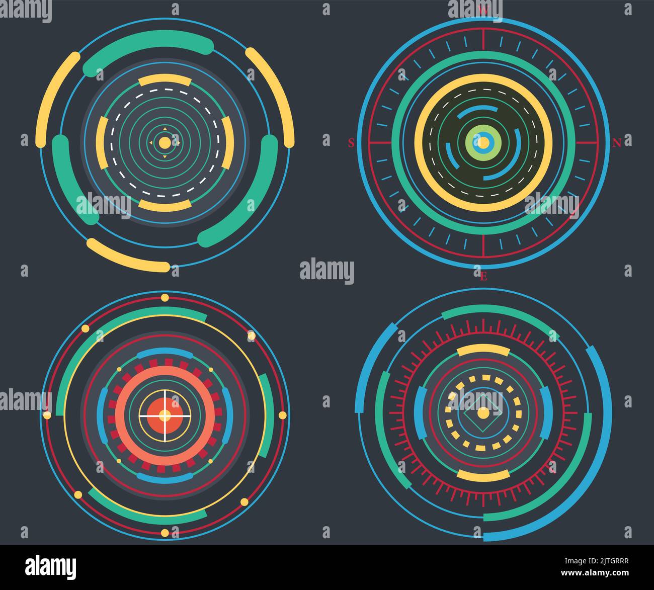 A set of circle elements for Sci Fi modern user data infographics on ...