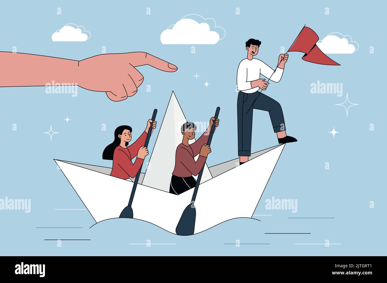 Lead team concept doodle hi-res stock photography and images - Alamy