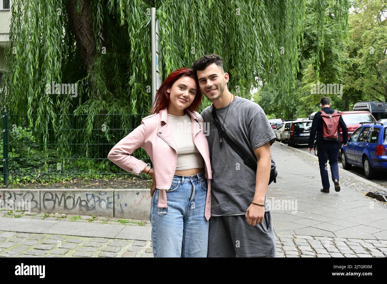 Lidia Santangelo aka Chiara und Jörn Lehmann aka Denny am Set bei ...