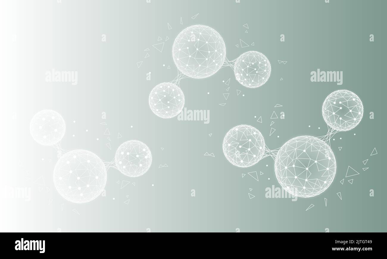 A 3D rendering illustration of a space polygonal - innovative polymer ...