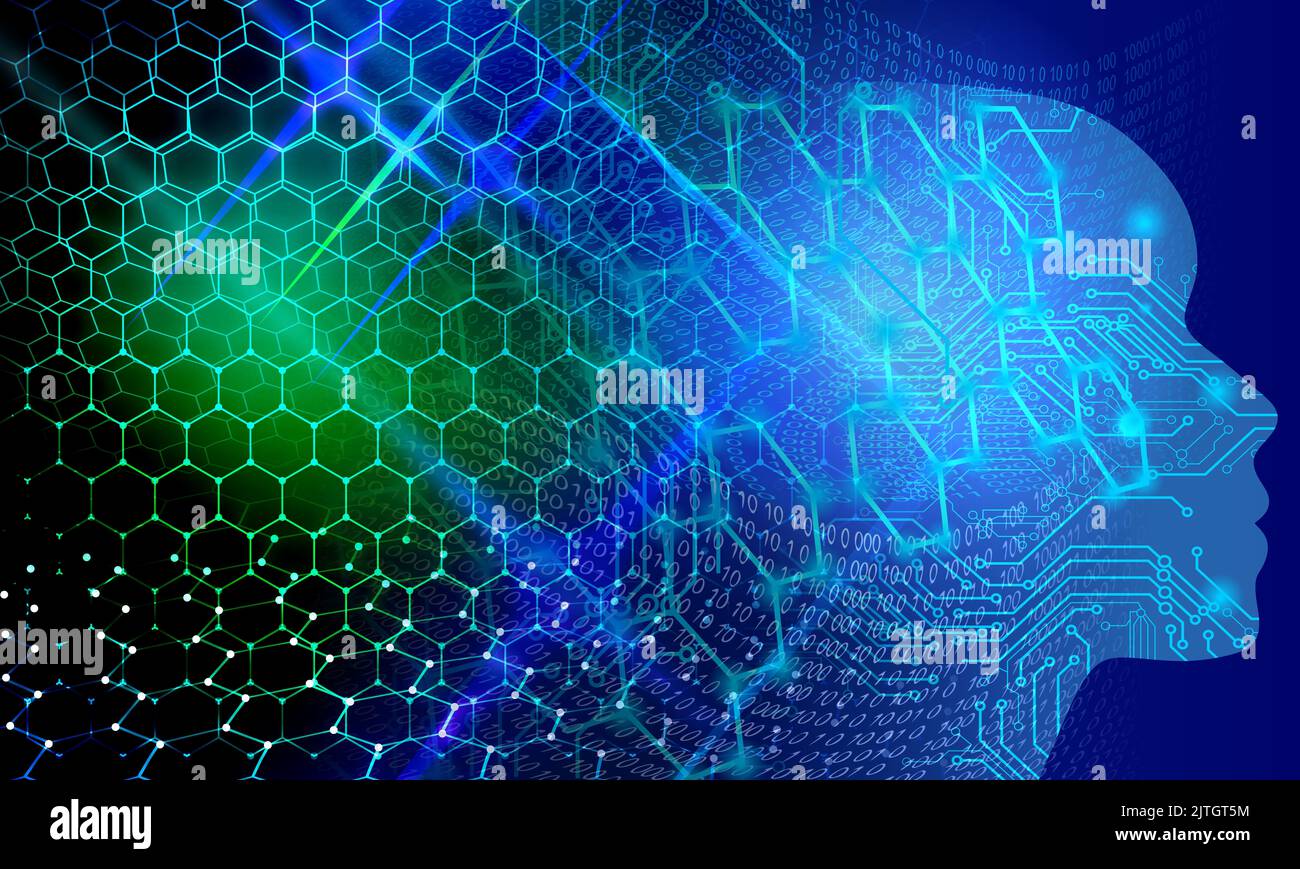 An illustration of a binary industrial global business mind background ...