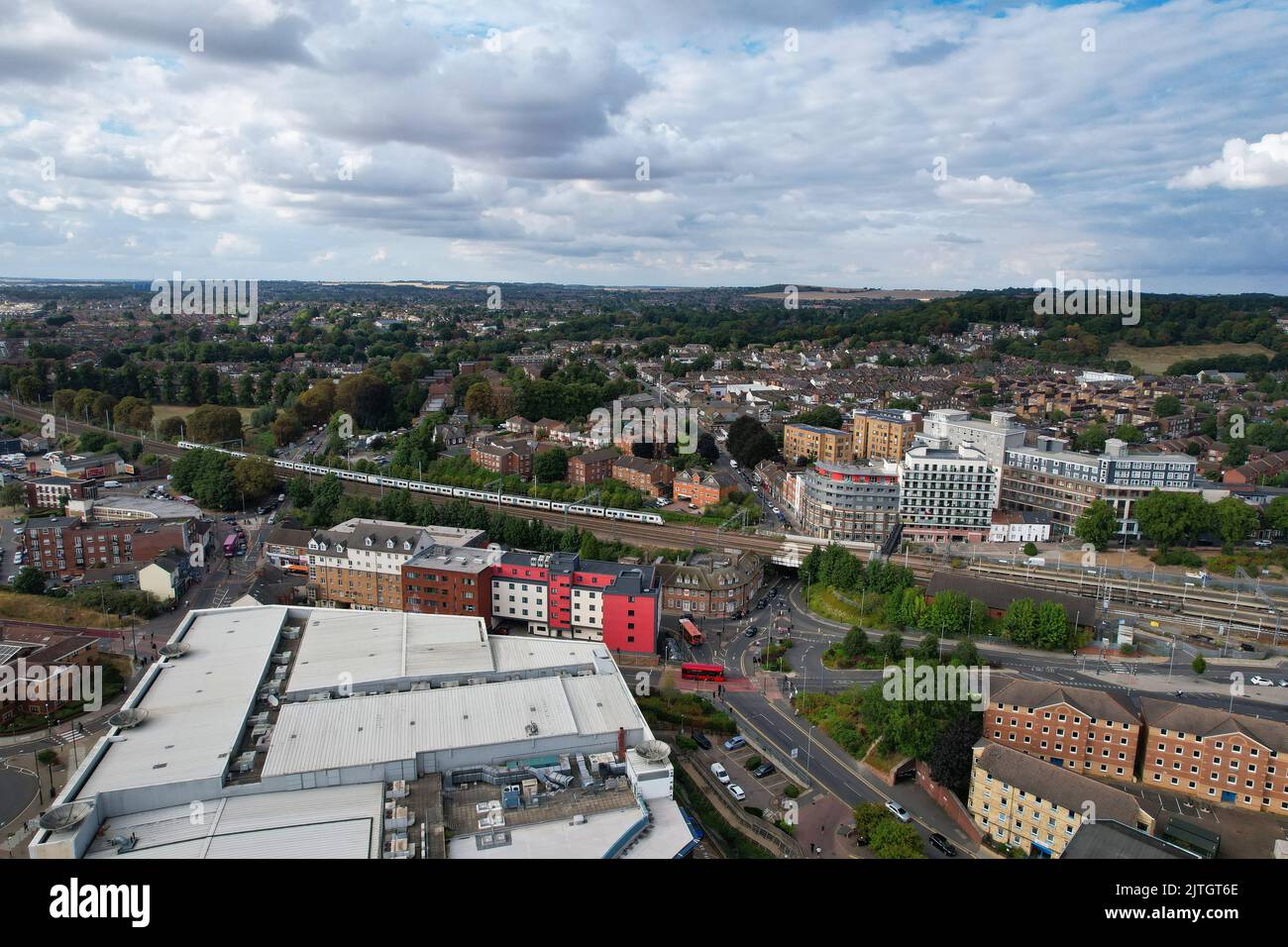 Luton city centre aerial hi-res stock photography and images - Alamy