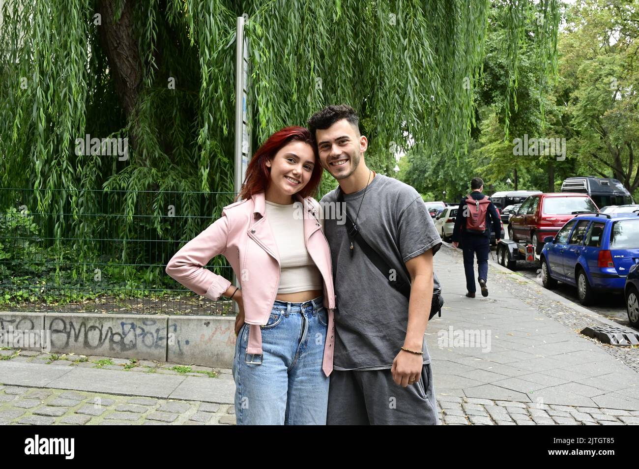 Lidia Santangelo aka Chiara und Jörn Lehmann aka Denny am Set bei ...