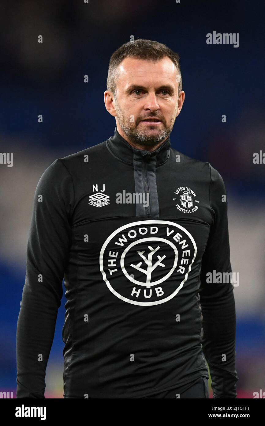 Nathan Jones manager of Luton Town at the end of the game Stock Photo ...
