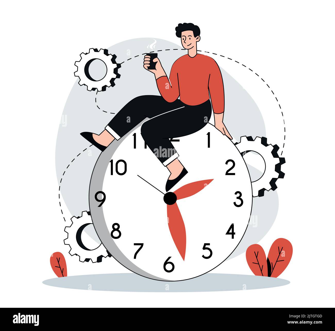 Man sitting on clock Stock Vector Image & Art - Alamy