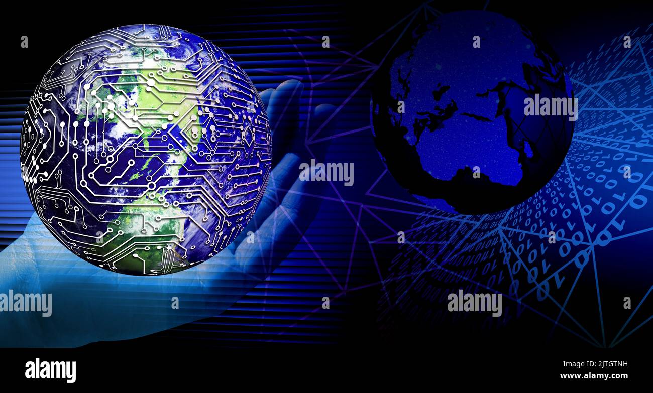 An illustration of abstract technology background concept Stock Photo ...