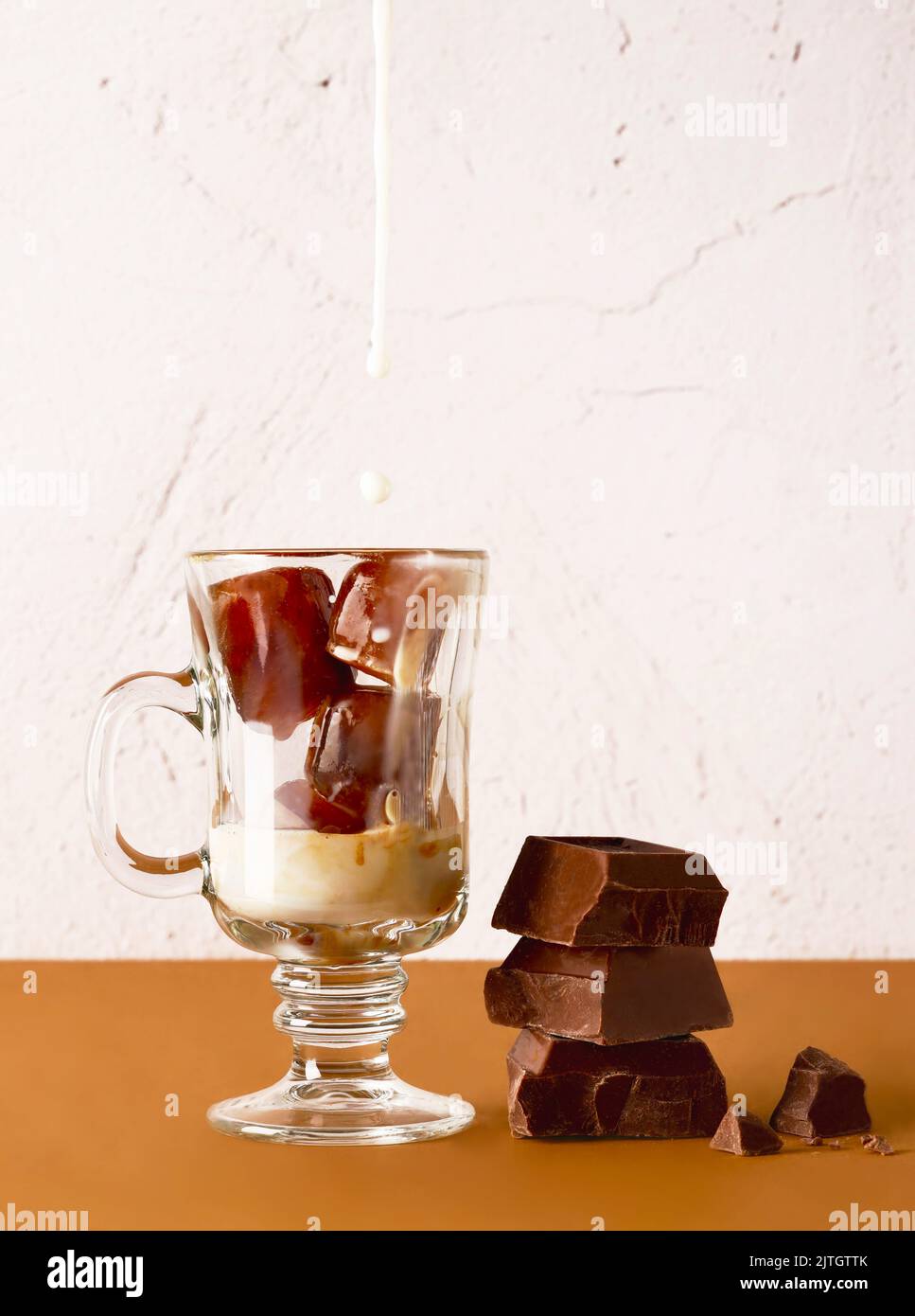 Milk chocolate and iced coffe in the making Stock Photo - Alamy